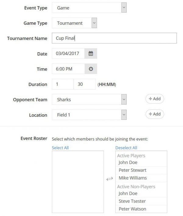 How Event Rosters Work – TeamTracky Help & Support Site